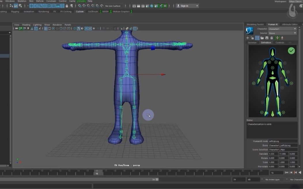 Maya Human IK 新手快速绑定教学 模型展示快速造型 /内部教学录屏分享_哔哩哔哩 (゜-゜)つロ 干杯~-bilibili