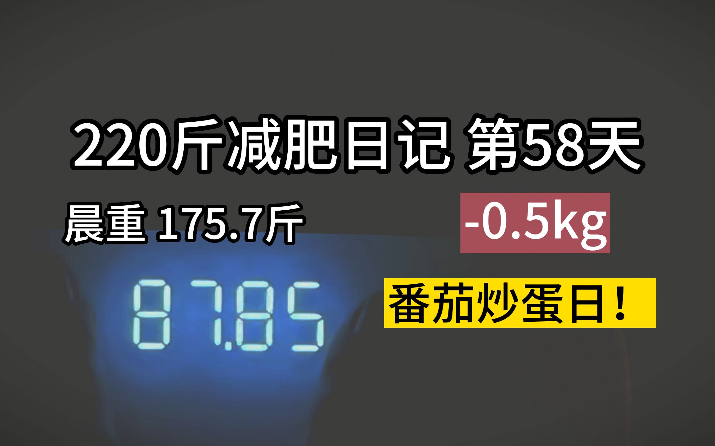 Day58/175.7斤/-0.5kg/打雷天要听拉拉打雷/220斤大基数减肥日 - 哔哩哔哩