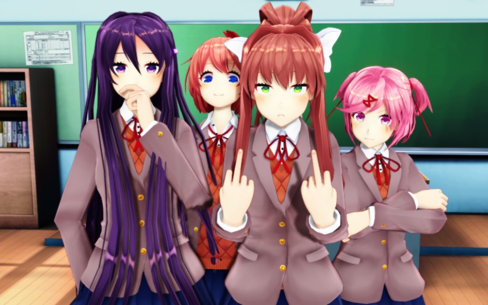 【DDLC MMD】**文学部_哔哩哔哩_bilibili