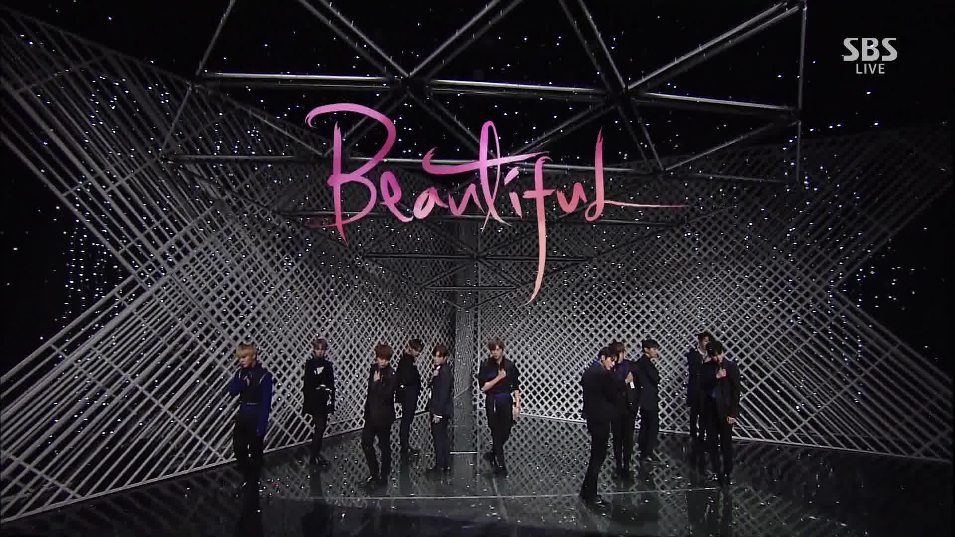 【wanna one】【超清打歌现场】【beautiful】【更新170214舞台】_哔哩哔哩_bilibili