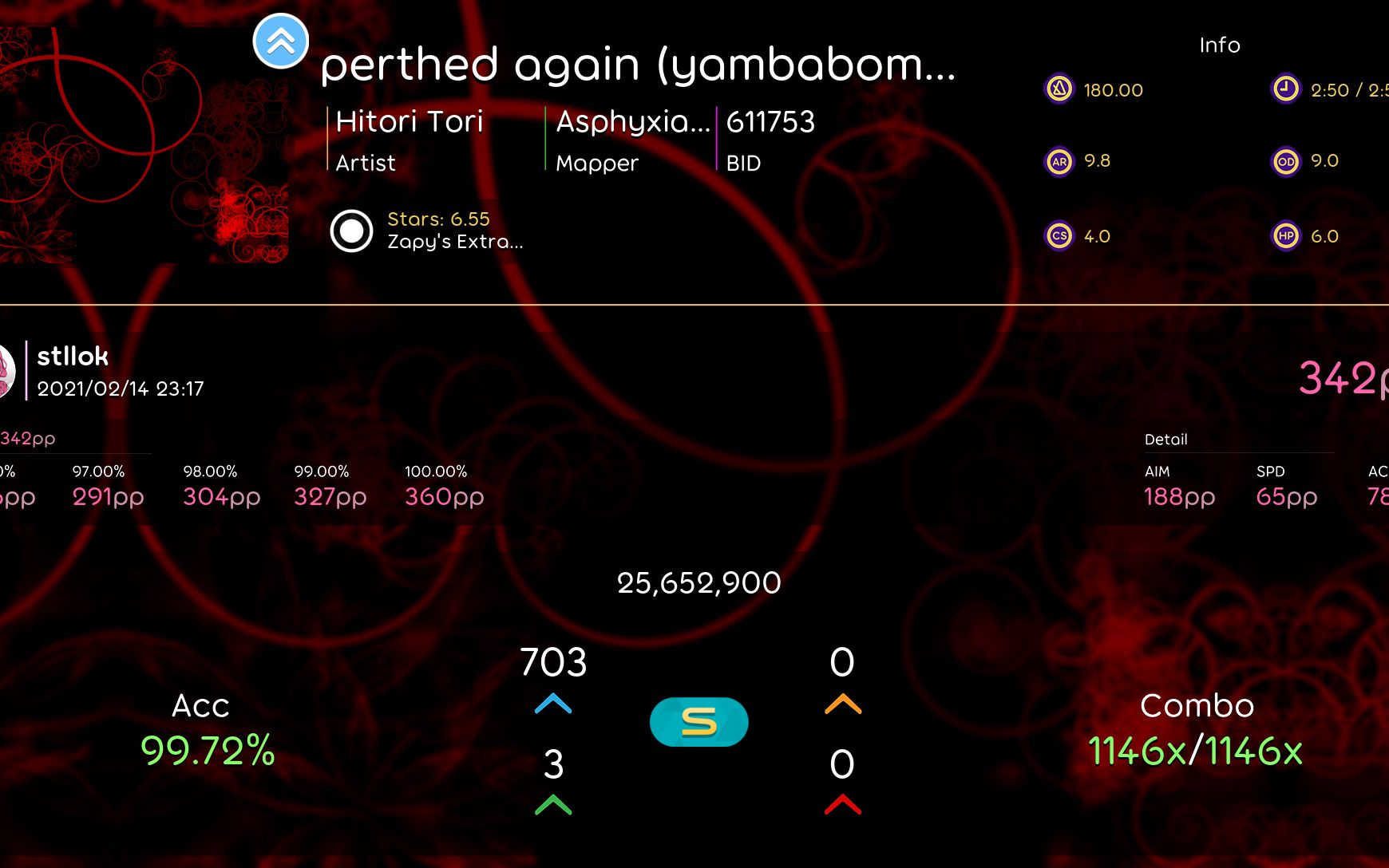 osu! perthed again (yambabom remix) 6.58* 3x100 FC_哔哩哔哩_bilibili