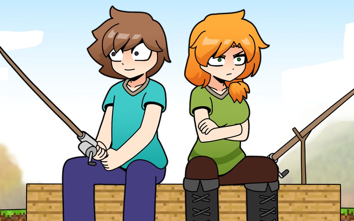 【失败者动画】钓鱼佬，MC里也永不空军！-失败者silpaeja-失败者silpaeja-哔哩哔哩视频