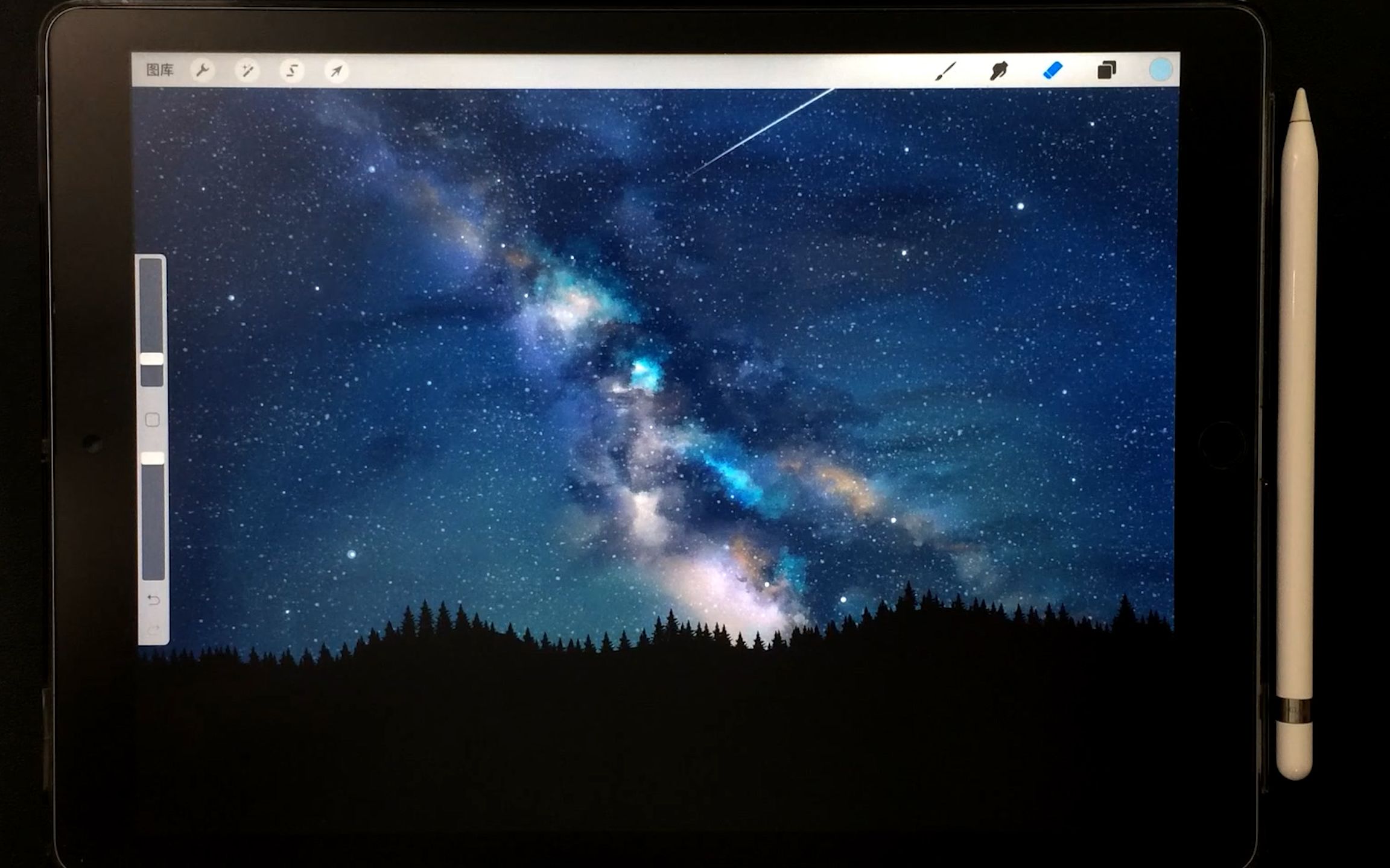 【iPad绘画】零基础学画画 画银河 Procreate插画教程_哔哩哔哩_bilibili