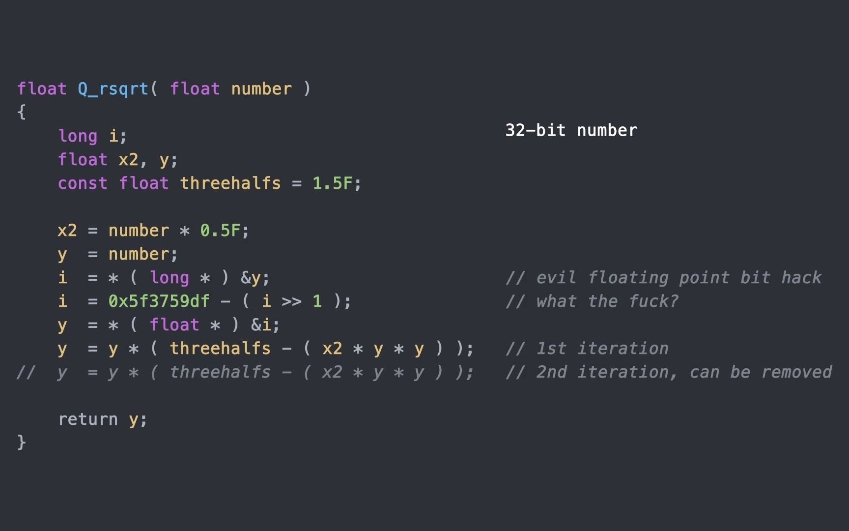 Fast Inverse Square Root — A Quake III A - 哔哩哔哩