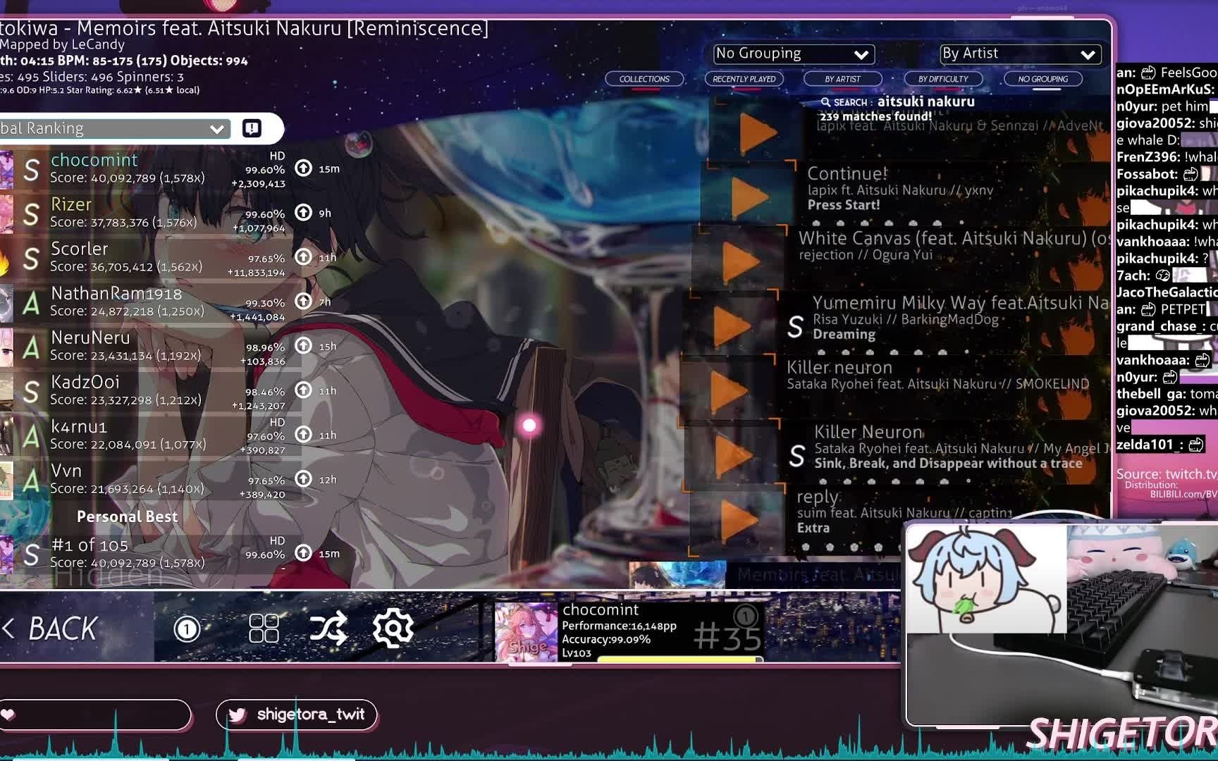[osu!]曲奇cookiezi 2022-07-08直播记录_哔哩哔哩bilibili_OSU