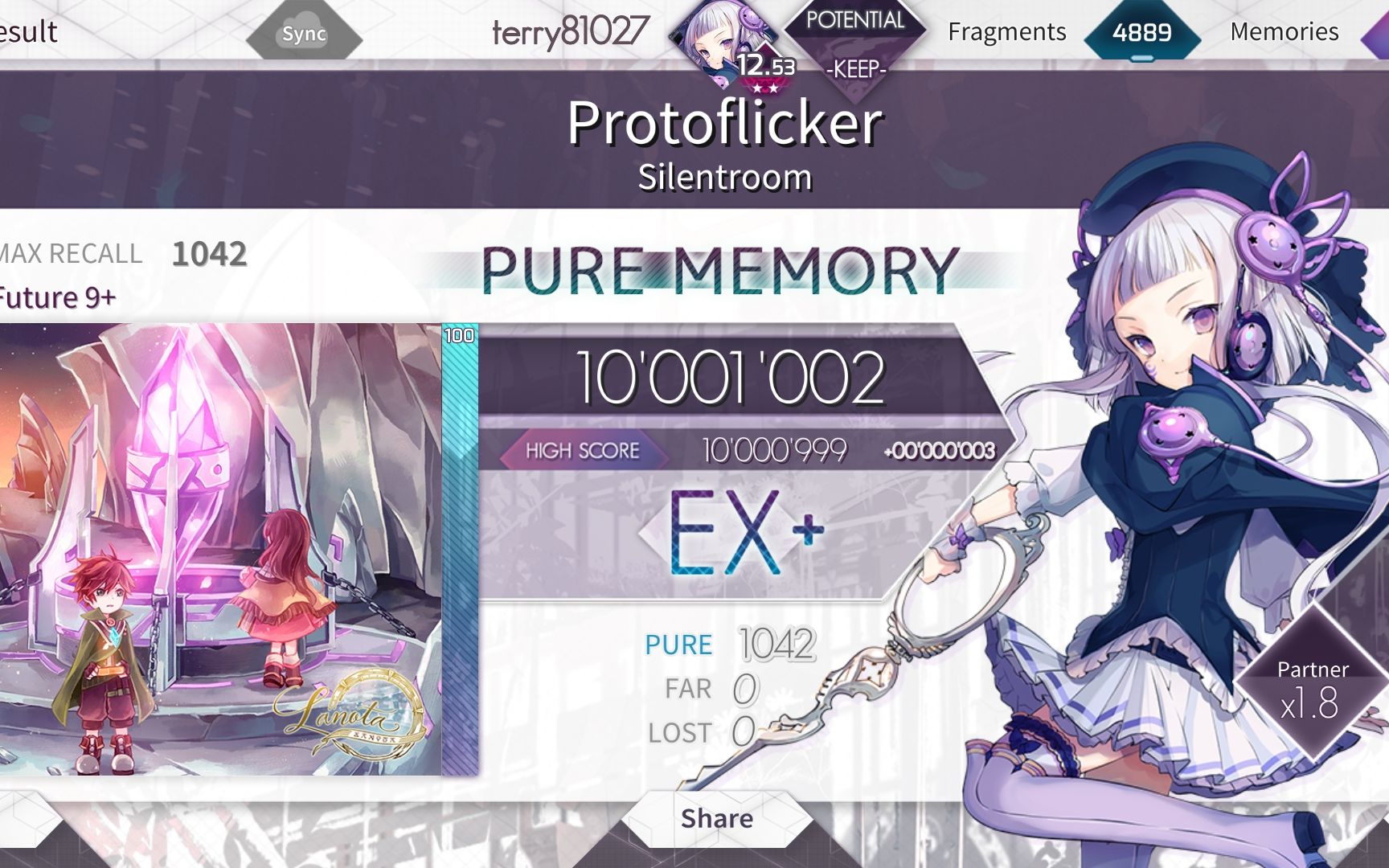 【Arcaea/Lanota联动】Protoflicker (FTR 9+) Pure Memory_ARCAEA