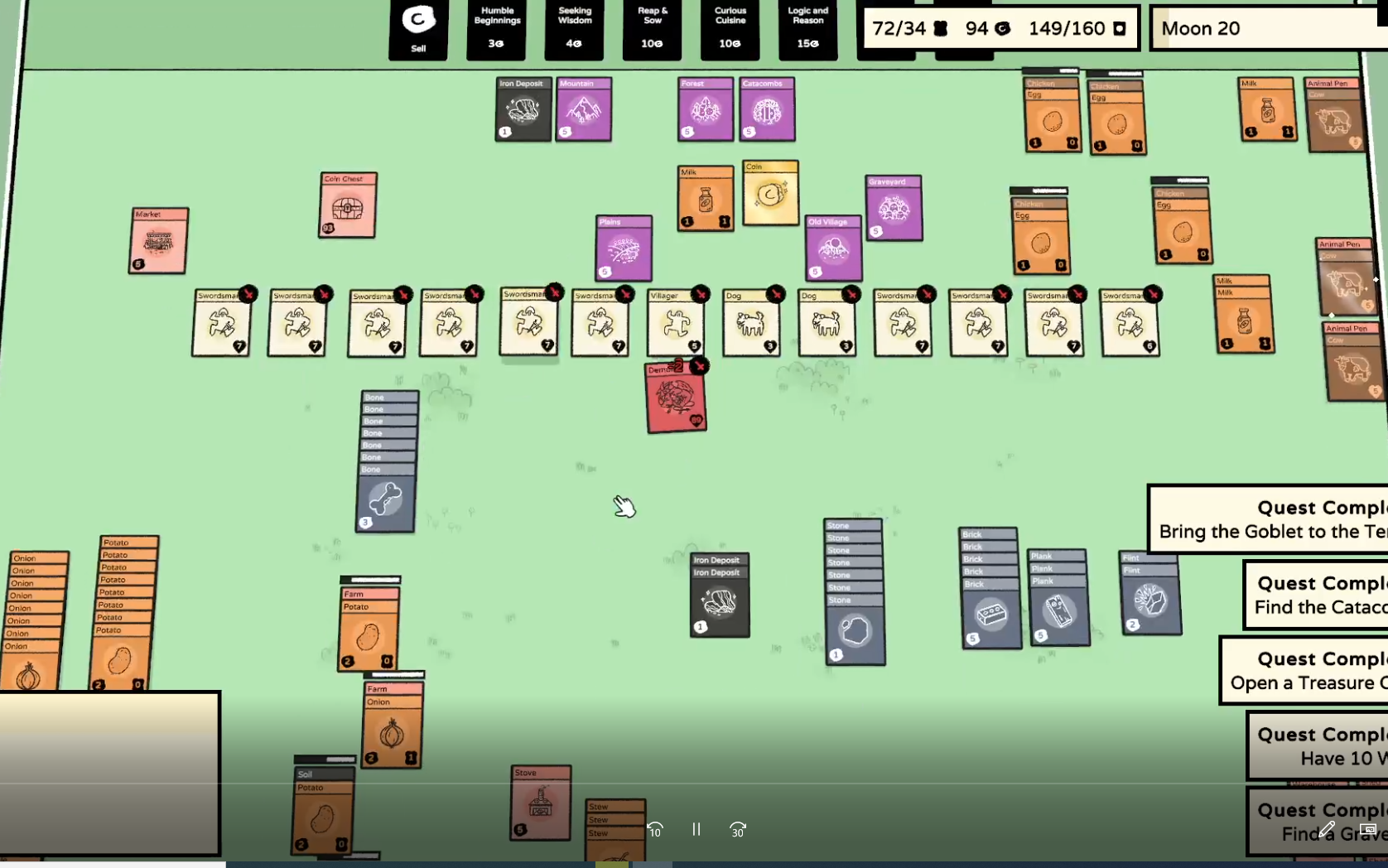 【Stacklands】十二剑士战恶魔（通关纪念）