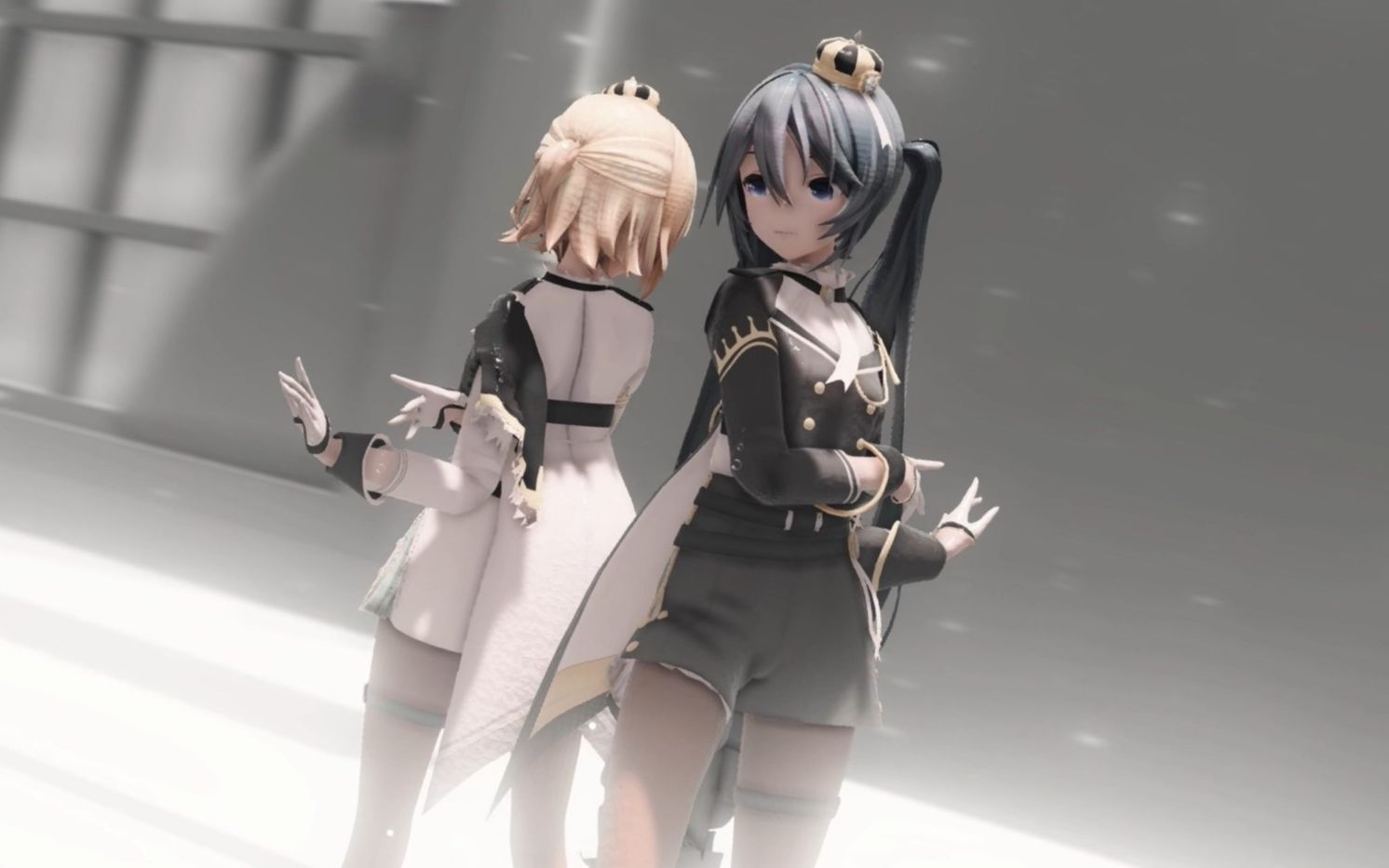 MMD】SeaBreeze (YYB Miku・Rin Crown Knight)(4K/60FPS)_哔哩哔哩_bilibili