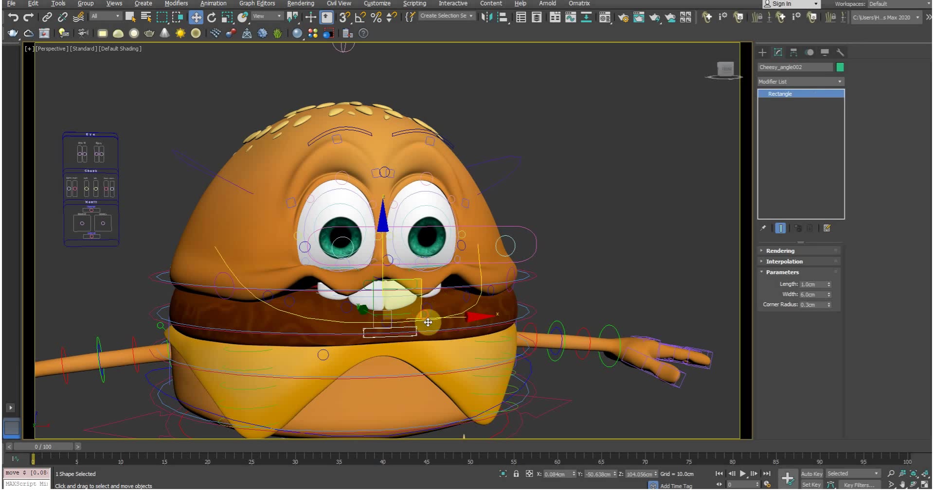 Burger facial rigging_cv_哔哩哔哩_bilibili