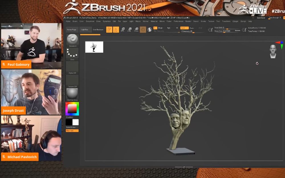 ZBrush 2021.5 新版本发布会的 3D 鼠标应用演示！_哔哩哔哩_bilibili