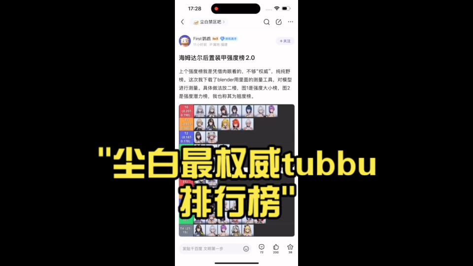 尘白最权威tunbu强度排行榜-搬运者1456-搬运者1456-哔哩哔哩视频