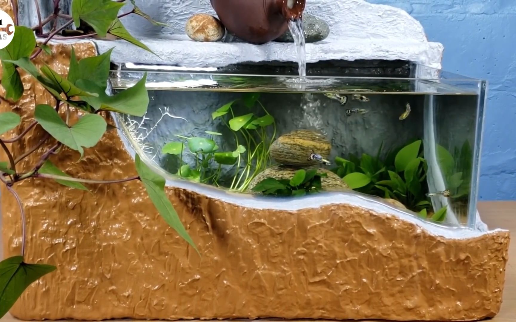 Make A Beautiful Waterfall Aquarium Very Easy - For Your House_哔哩哔哩 ...