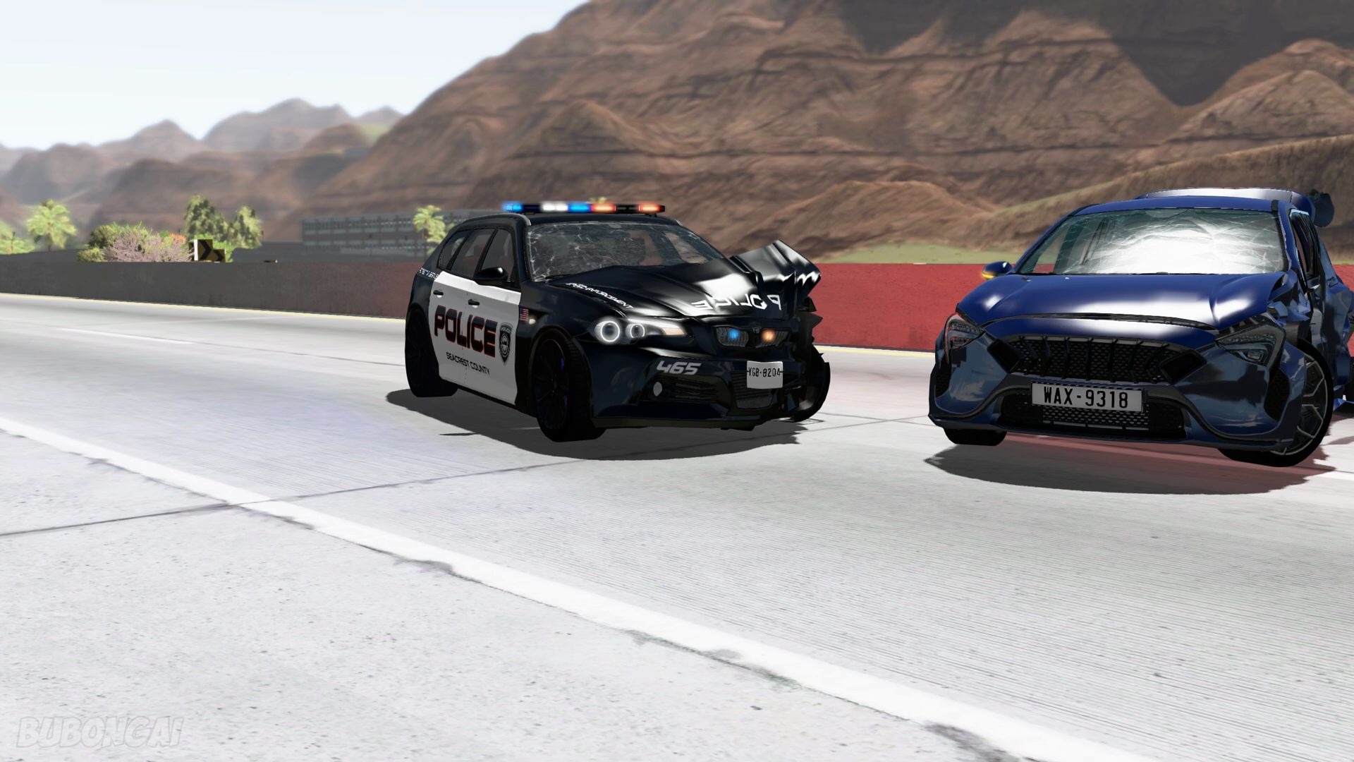 高速警察追逐 - BEAMNG DRIVE - Bubongai Experiments_哔哩哔哩_bilibili