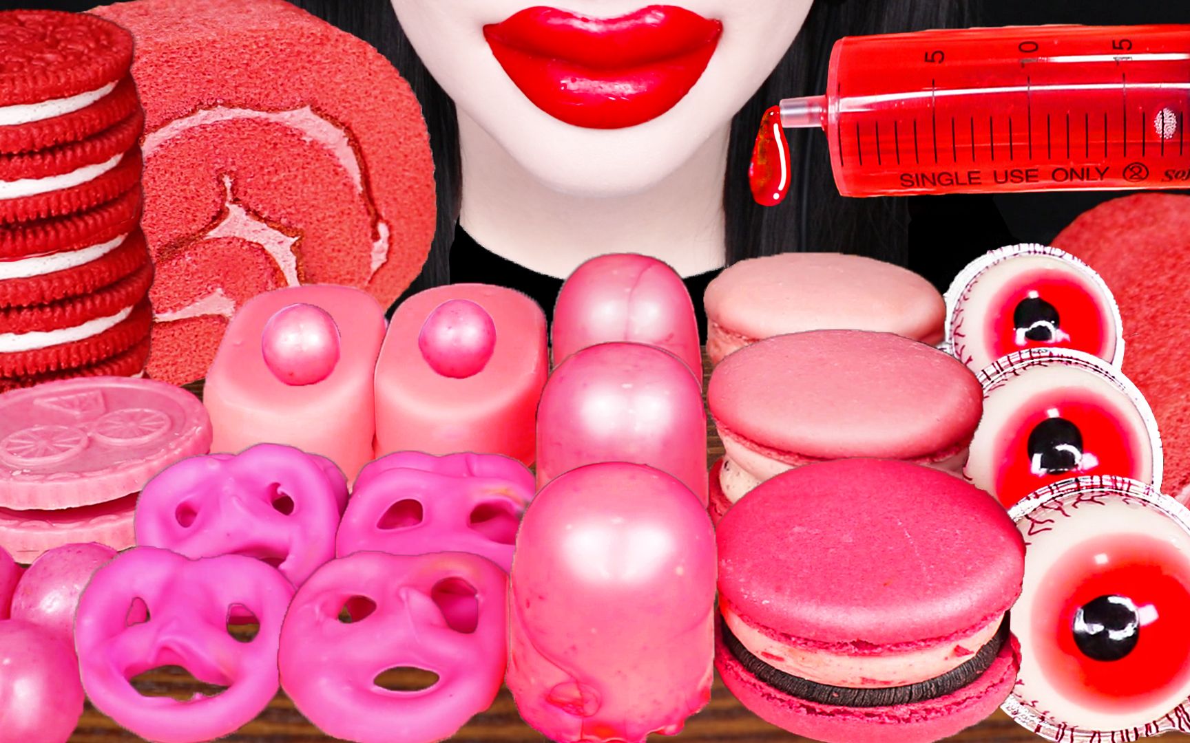 Jane ASMR JELLO SHOOTER, PINK DESSERT EATING-JaneASMR-JaneASMR-哔哩哔哩视频