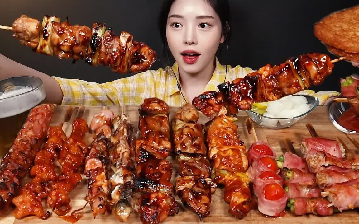 【Boki 中字】超大鸡肉串配生啤酒，这样撸串才过瘾！ - 哔哩哔哩