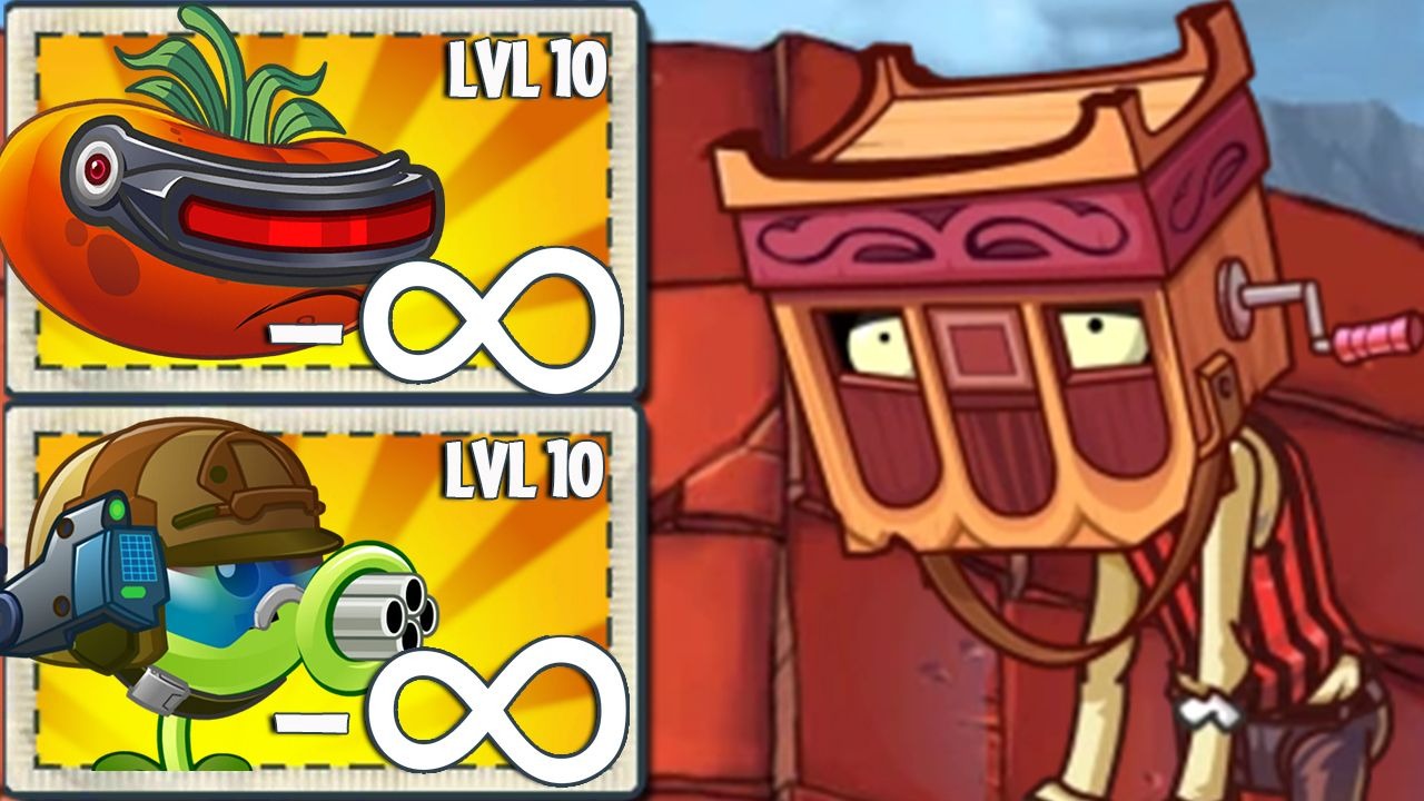 PvZ 2 Challenge - 5 Plants Power UP Infinite Vs 100 Grinderhead Zombies ...