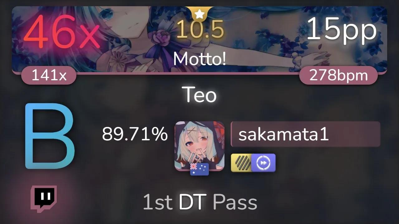 [10.5⭐Live] sakamata1 | Omoi - Teo [Motto!] +HDDT 89.71% {46 } - osu ...