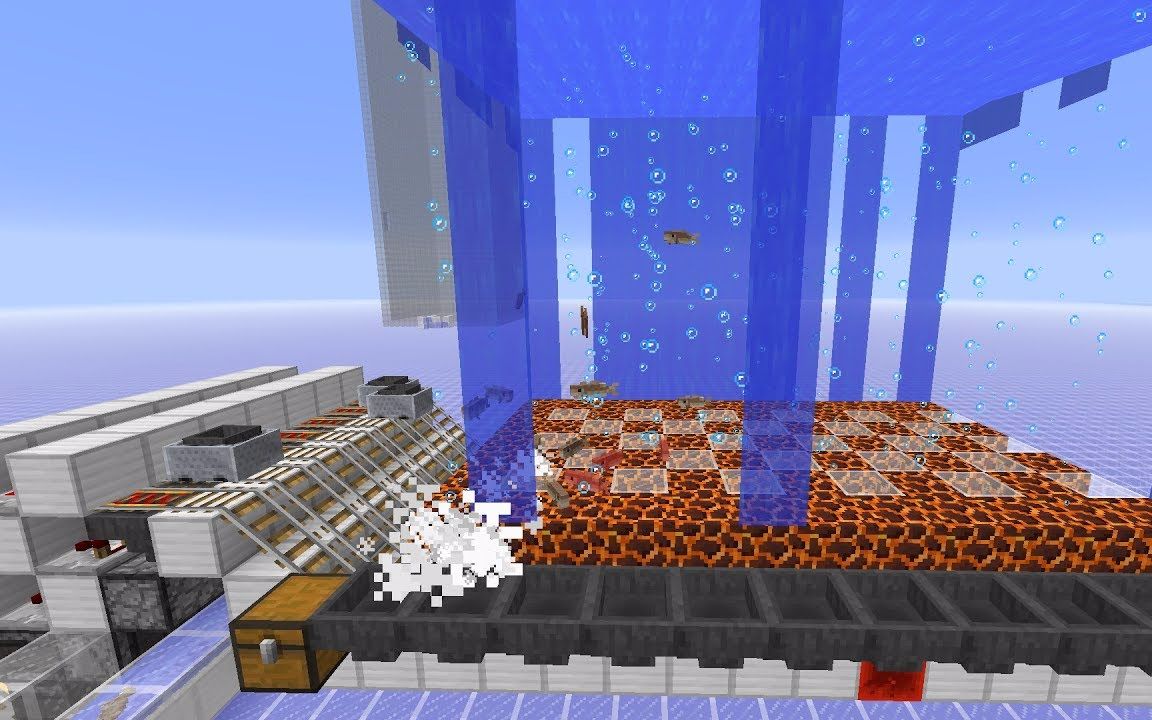 【Minecraft】ilmango在[18w08]做了俩高效自动鱼场，给你看看_哔哩哔哩_bilibili