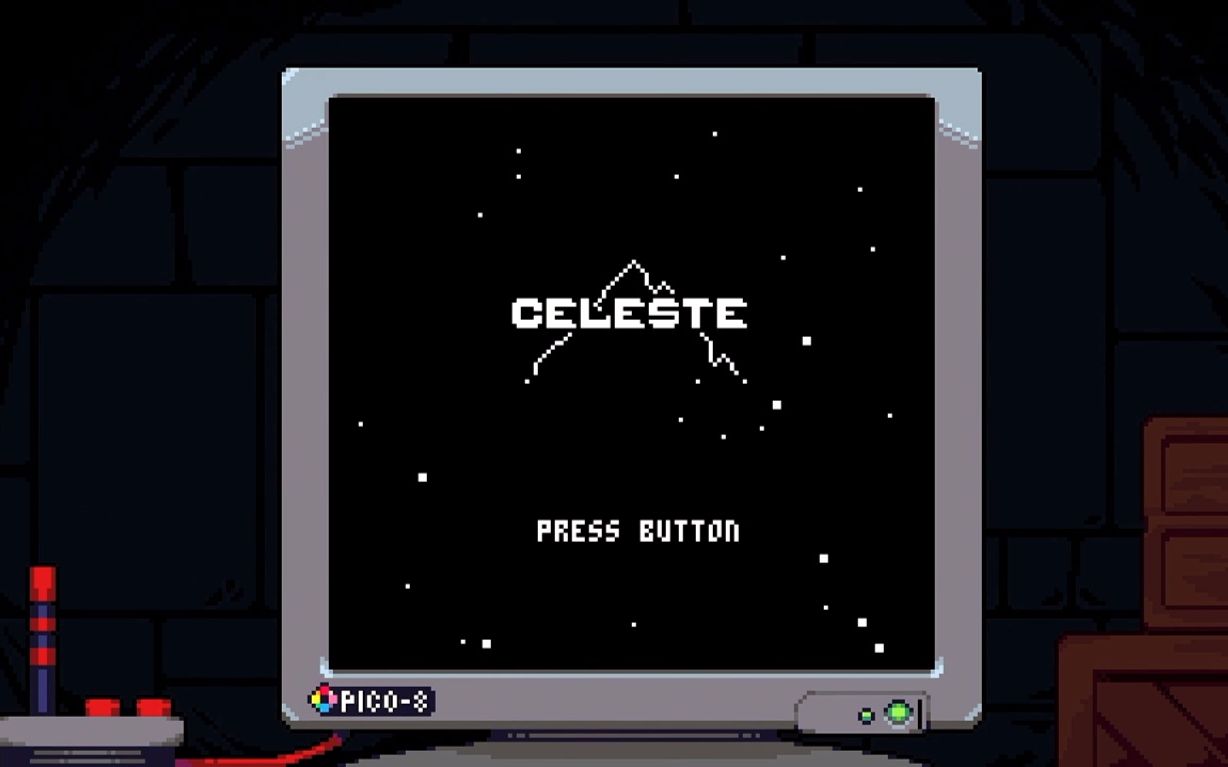 【Celeste】在像素游戏里玩pico-8游戏，解锁奖杯“真正的玩家”_哔哩哔哩_bilibili