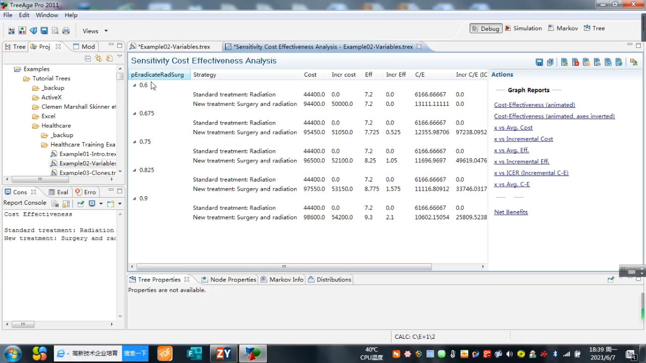 视频笔记treeage pro做单因素敏感性分析和旋风图_哔哩哔哩_bilibili