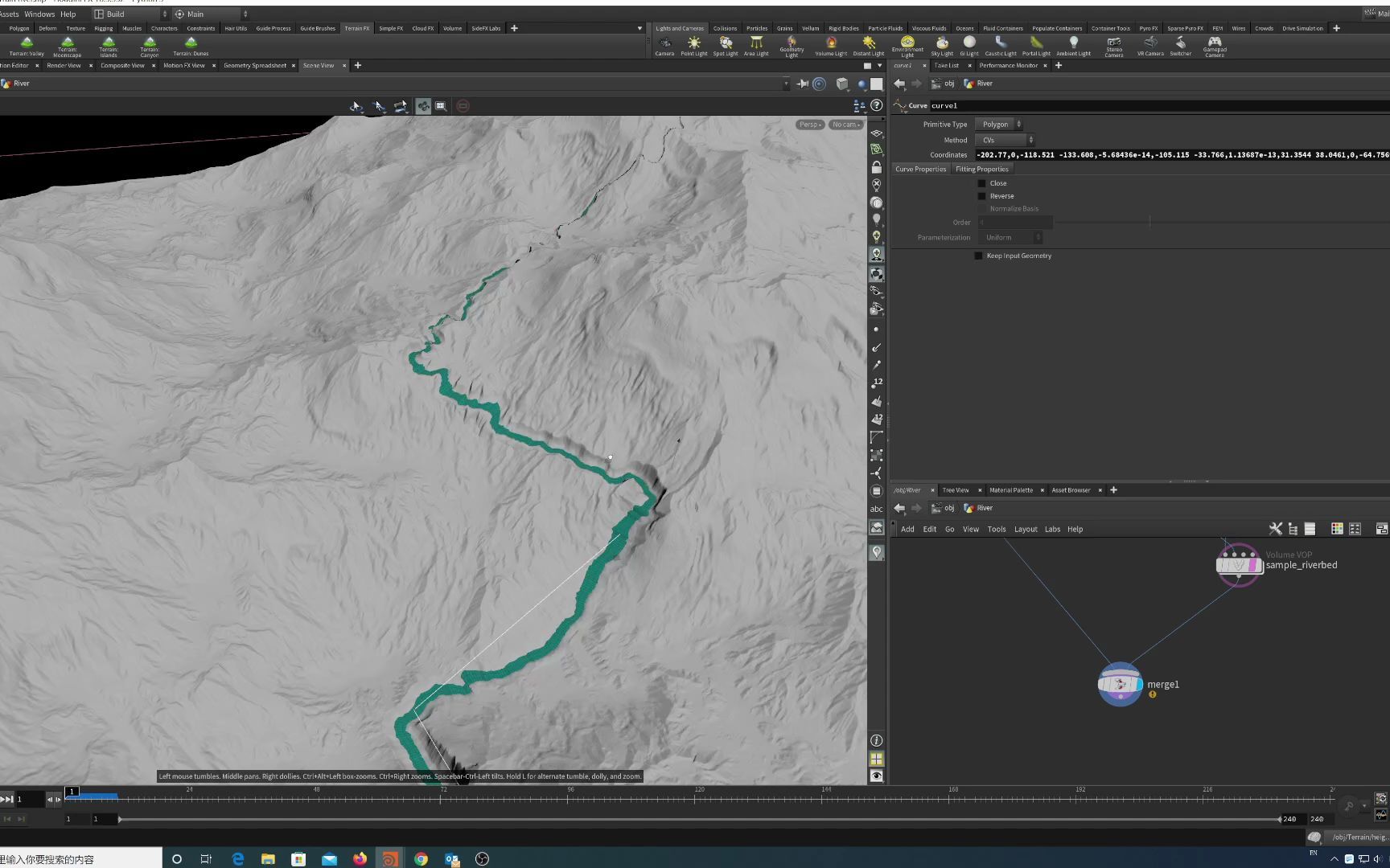 Houdini 程序化河流 测试_哔哩哔哩_bilibili