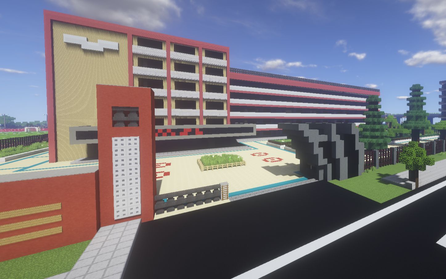 [Minecraft]我居然在mc里造学校_哔哩哔哩_bilibili