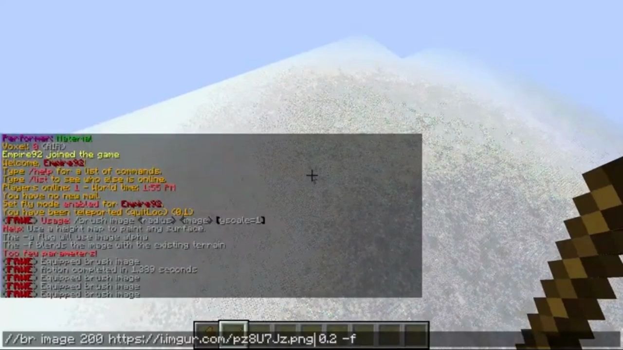 MineCraft nukkit创世神插件展示——笔刷的使用_哔哩哔哩_bilibili