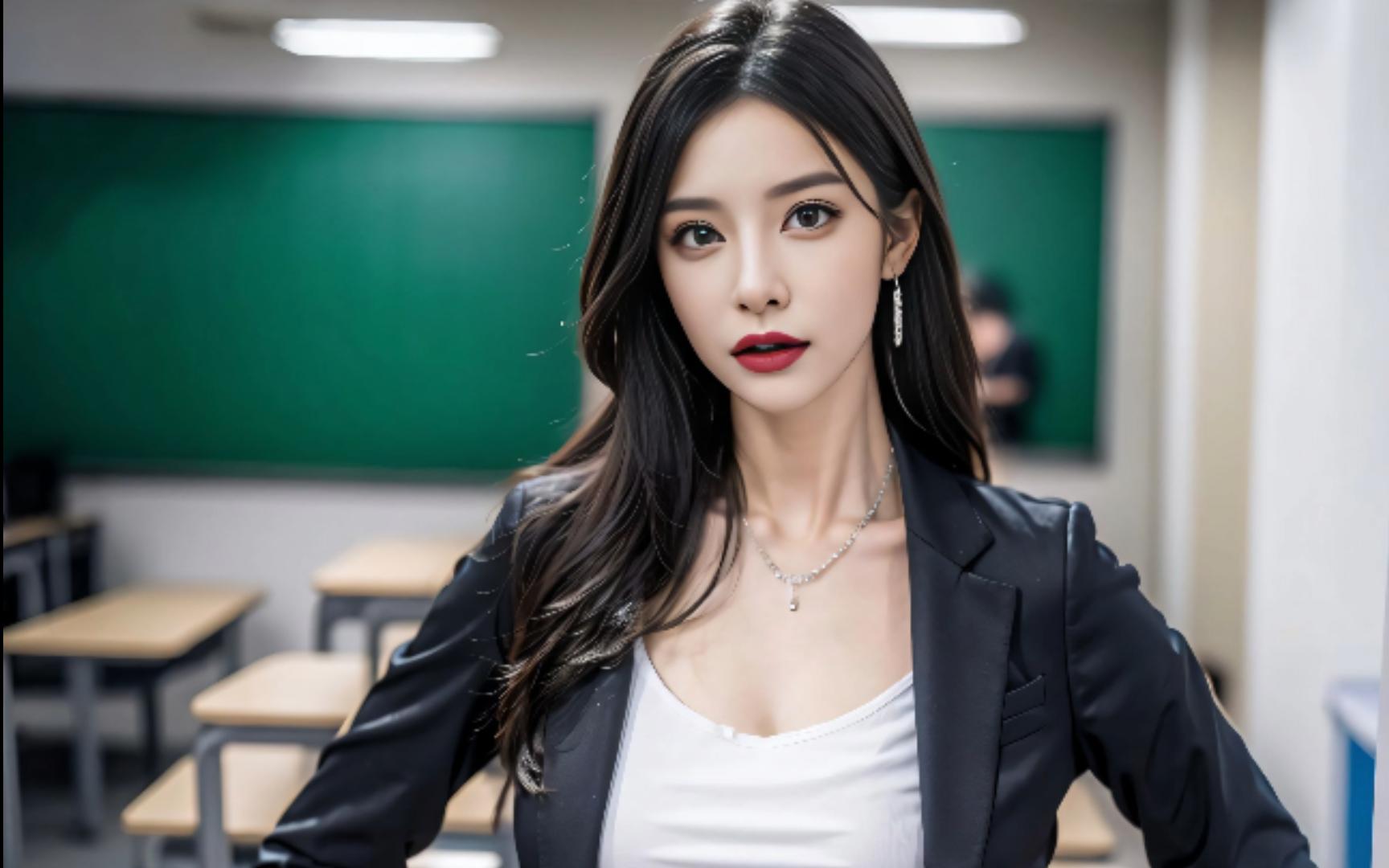 【ai绘画】4k超清时尚美女老师黑丝高跟魅力迷人 哔哩哔哩 