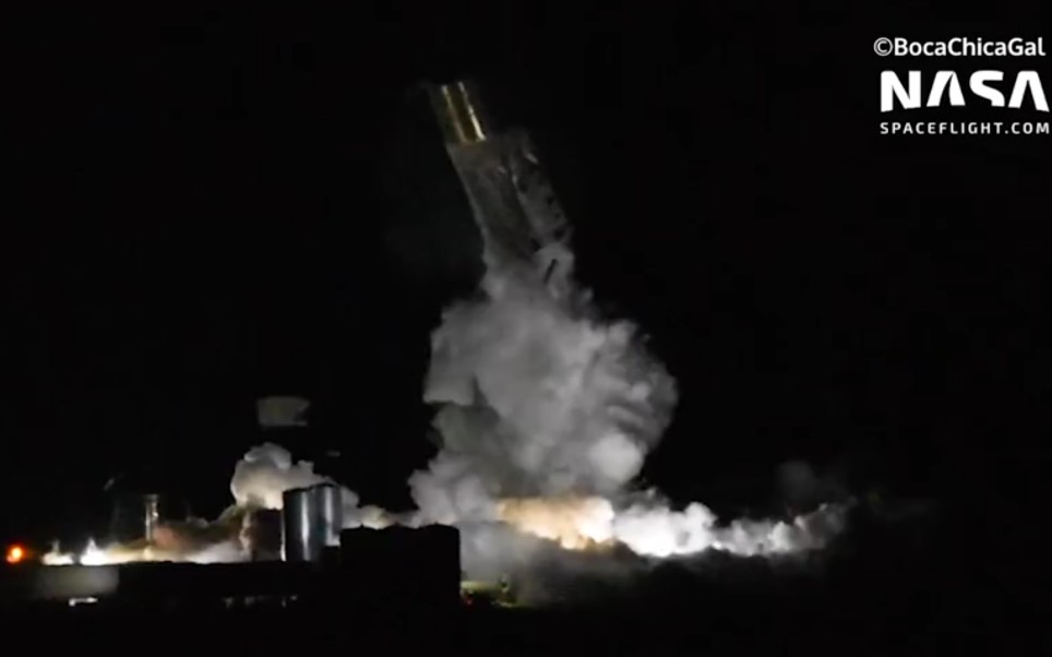 [2020.2.29]SpaceX星舰SN1燃料罐在进行液氮注入测试时发生爆炸（转自微博）_哔哩哔哩_bilibili