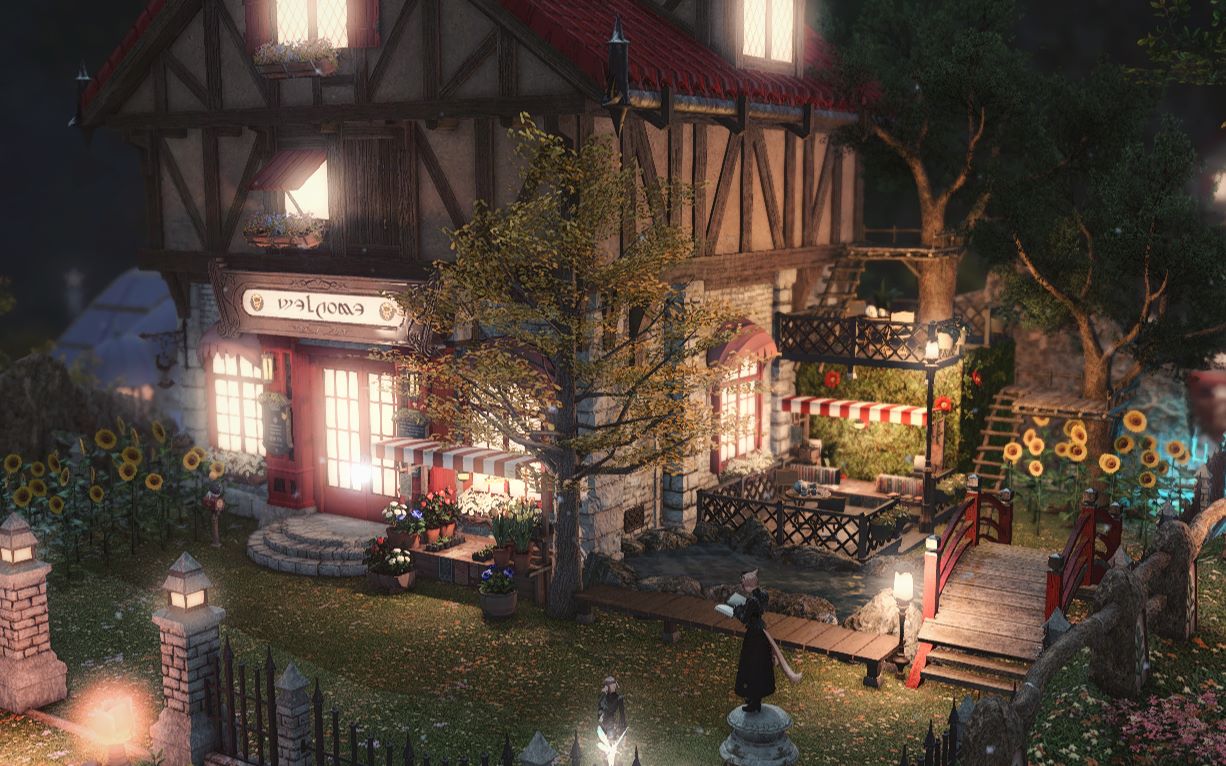 【ff14】s房庭院装修 双层树屋花园_哔哩哔哩 (゜-゜)つロ 干杯~-bilibili