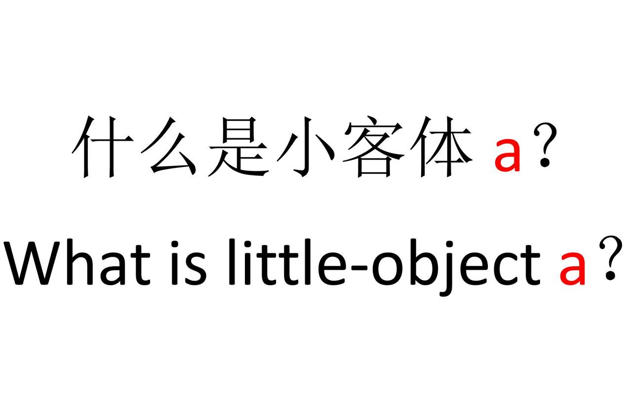 【一小时哲学】什么是小客体（petit-objet a）？ - 哔哩哔哩