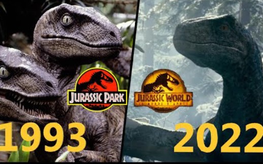【油管转载】侏罗纪公园/世界迅猛龙形象演变史（1993～2022）-噬星基和战神棘-噬星基和战神棘-哔哩哔哩视频