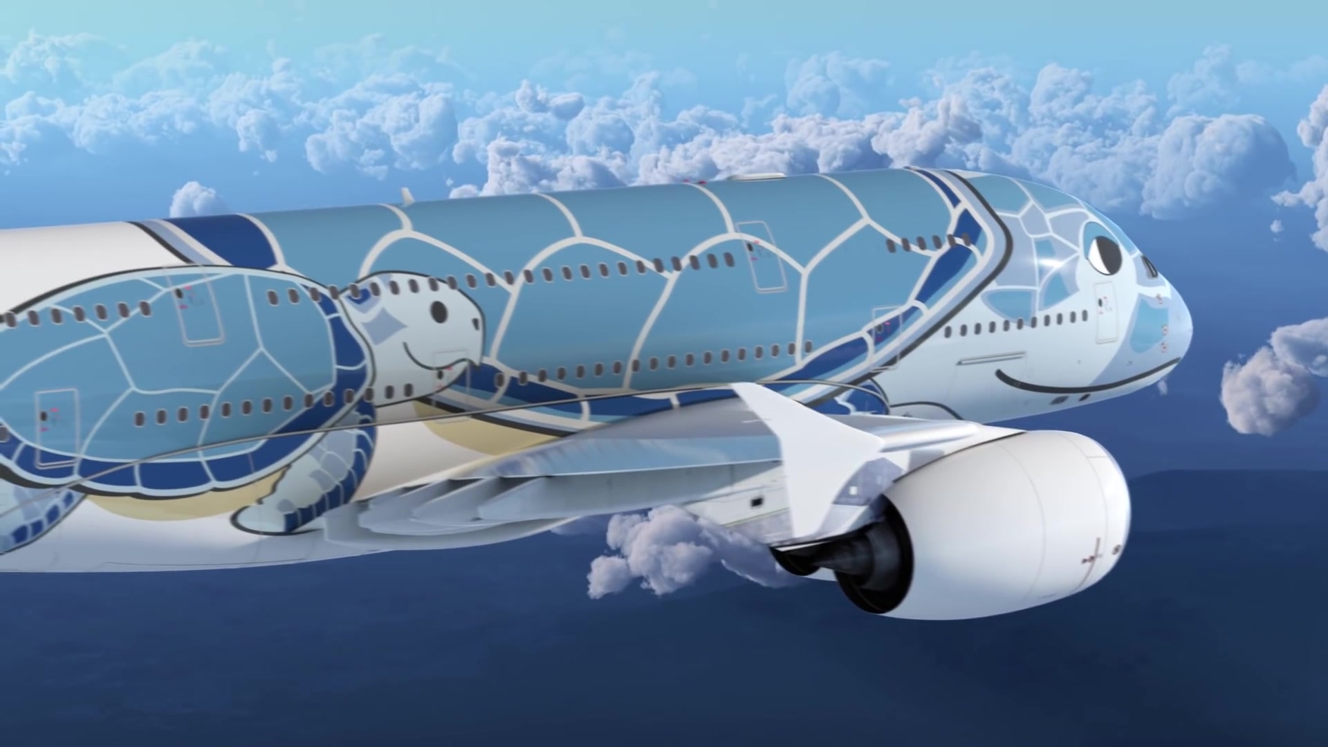 ANA新A380彩绘——绿海龟(The green sea turtle)_哔哩哔哩 (゜-゜)つロ 干杯~-bilibili