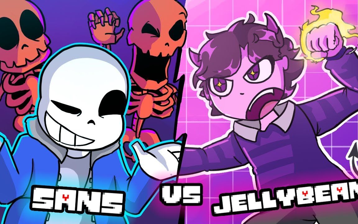 【官方双语】JELLYBEAN对决SANS和Skeletons【FNF与Undertale动画】-CyberLegends动画 ...