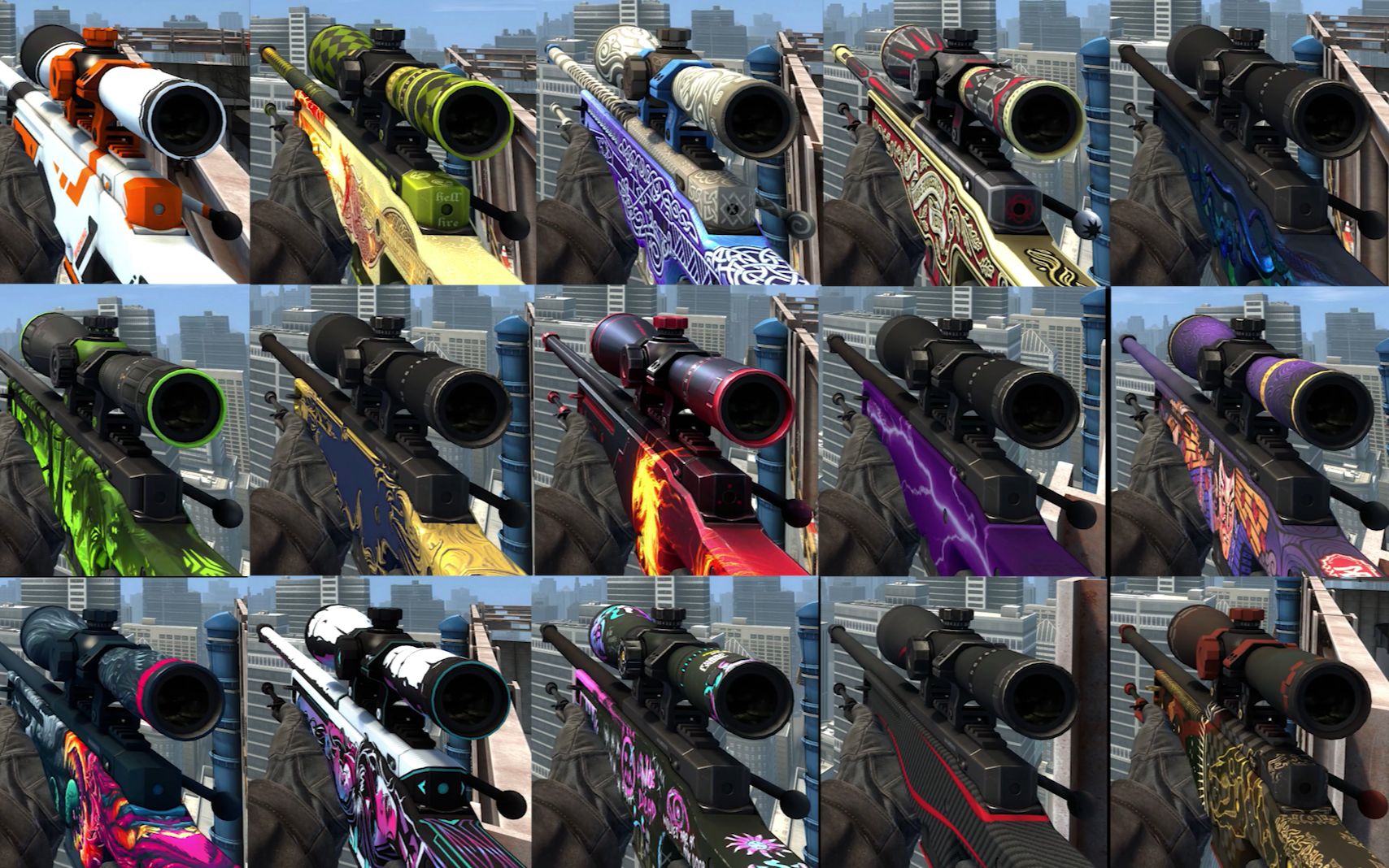 买前必看！AWP全皮肤展示，磨损变化及价格参考！_哔哩哔哩_bilibili