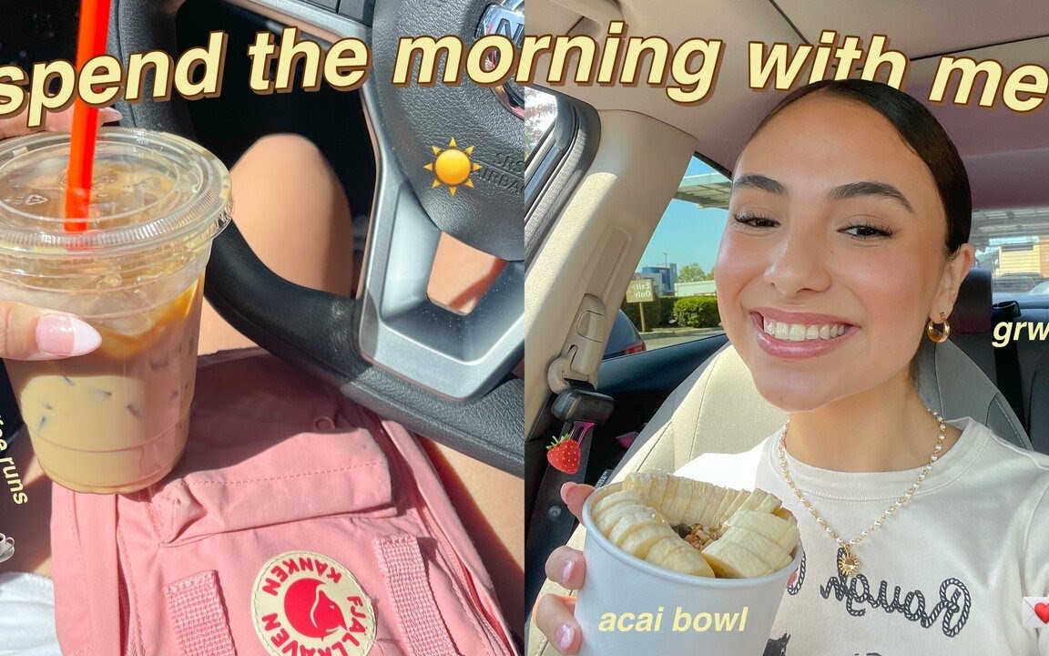 Kenna Marie｜和我一起过清晨｜☀️ coffee runs, makeup products, etc_哔哩哔哩_bilibili