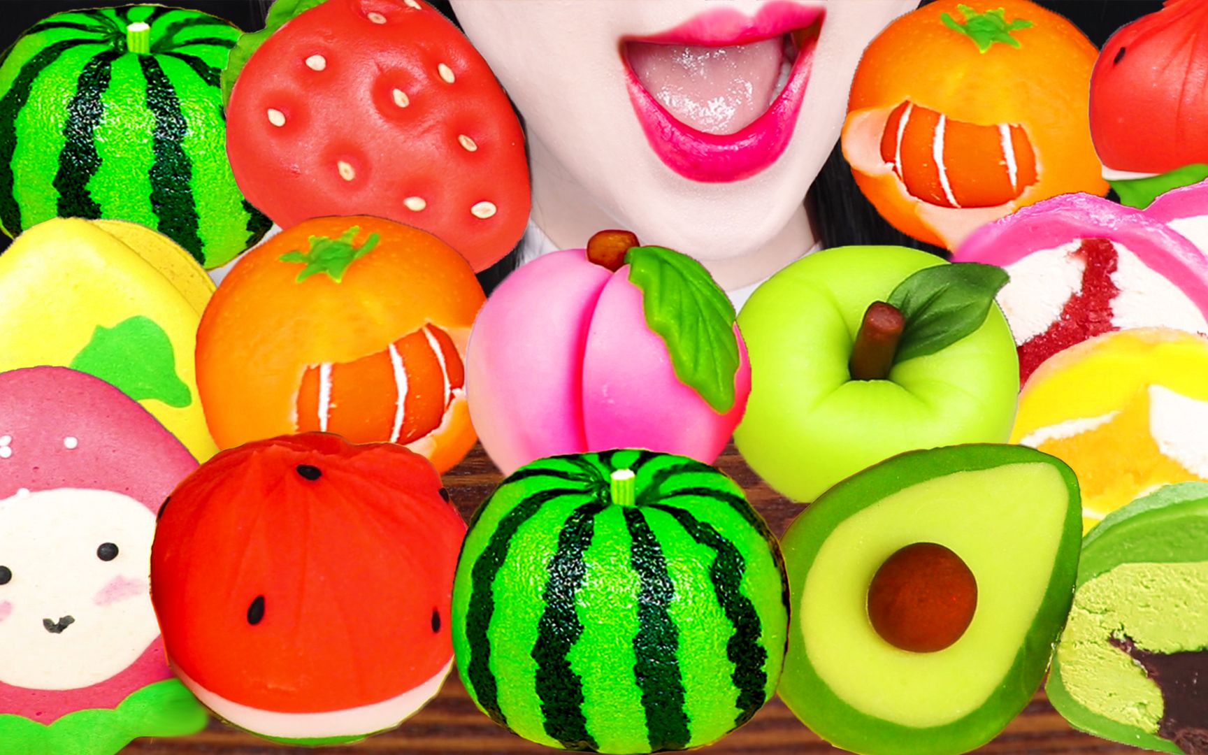 Jane ASMR FRUIT MOCHI EATING - 哔哩哔哩