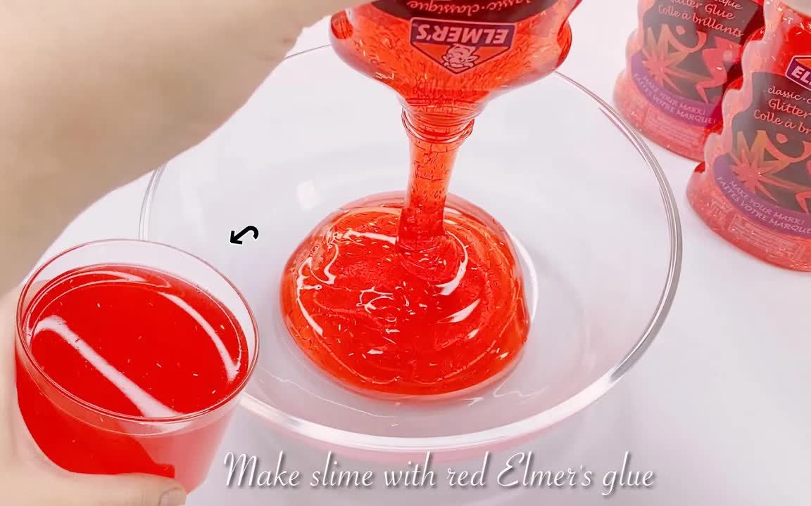 【Emiko Ffujio助眠】 ️用红色牛头胶水制作史莱姆🧫【音フェチ】Make slime with red Elmer's glue_哔 ...