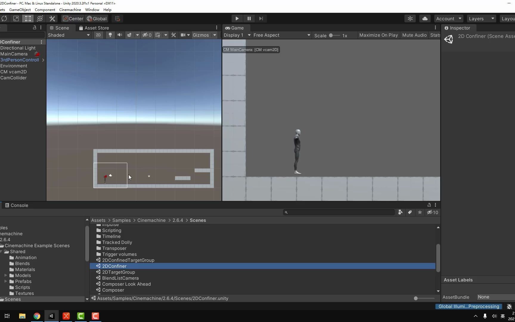 Unity新手教程7.2.1-Cinemachine介绍安装和官方示例_哔哩哔哩_bilibili