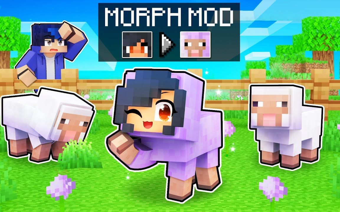 【Aphmau】我的世界|嘿嘿变形后你找不到我Using MORPH MOD To Cheat In Minecraft Hide N ...