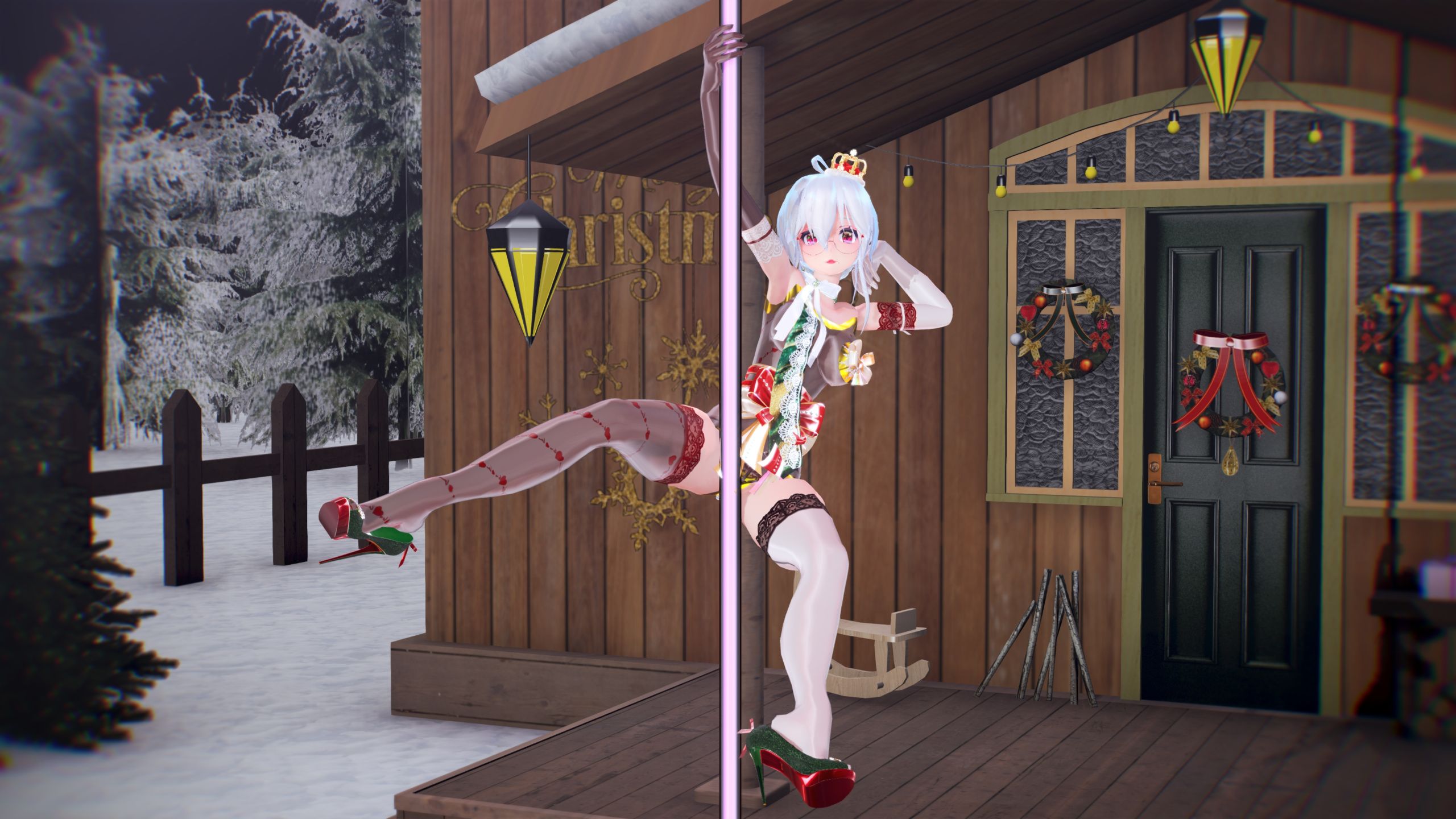 【弱音MMD】「弱音 平安夜礼物」钢管舞-列克星敦米娅-默认收藏夹-哔哩哔哩视频