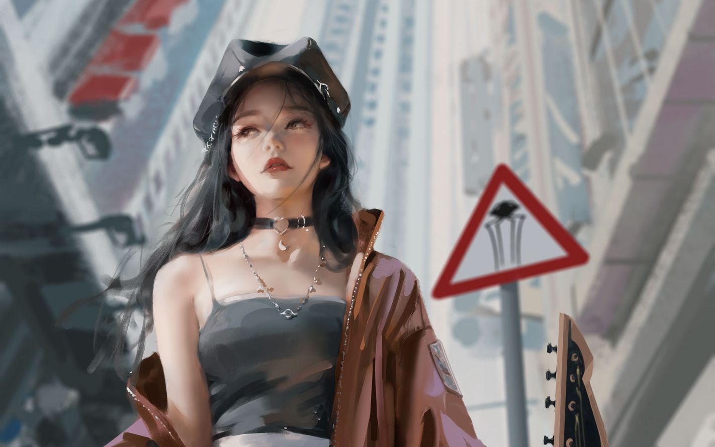 【WLOP绘画过程】驻唱3【云虫】【月牙儿】-wlop--wlop--哔哩哔哩视频