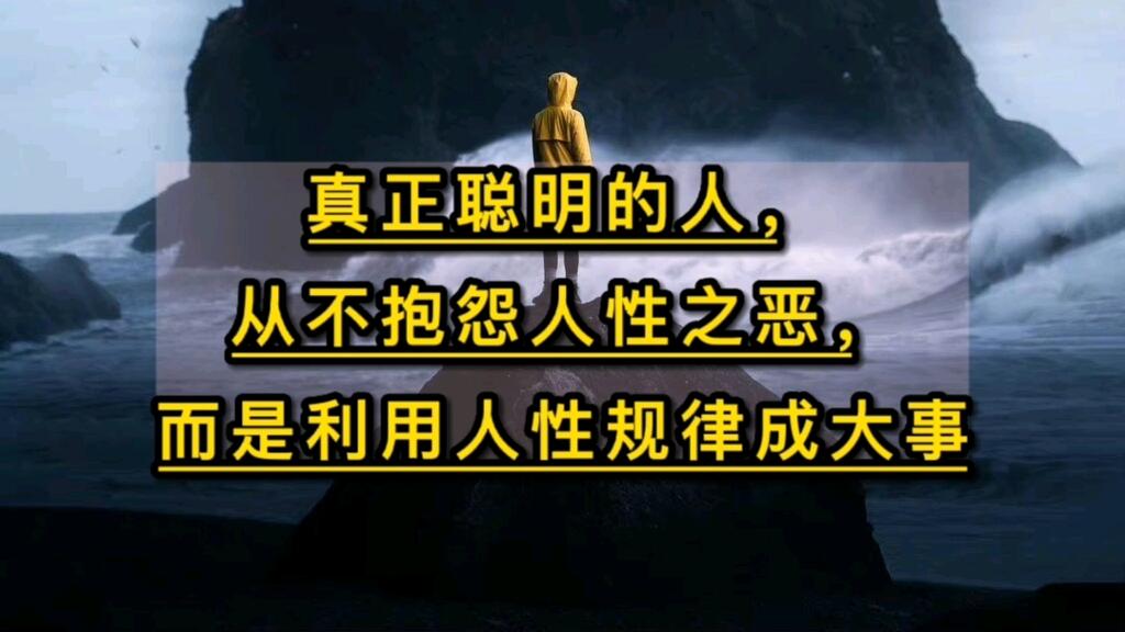真正聪明的人,从不抱怨人性之恶,而是利用人性规律成大事 哔哩哔哩