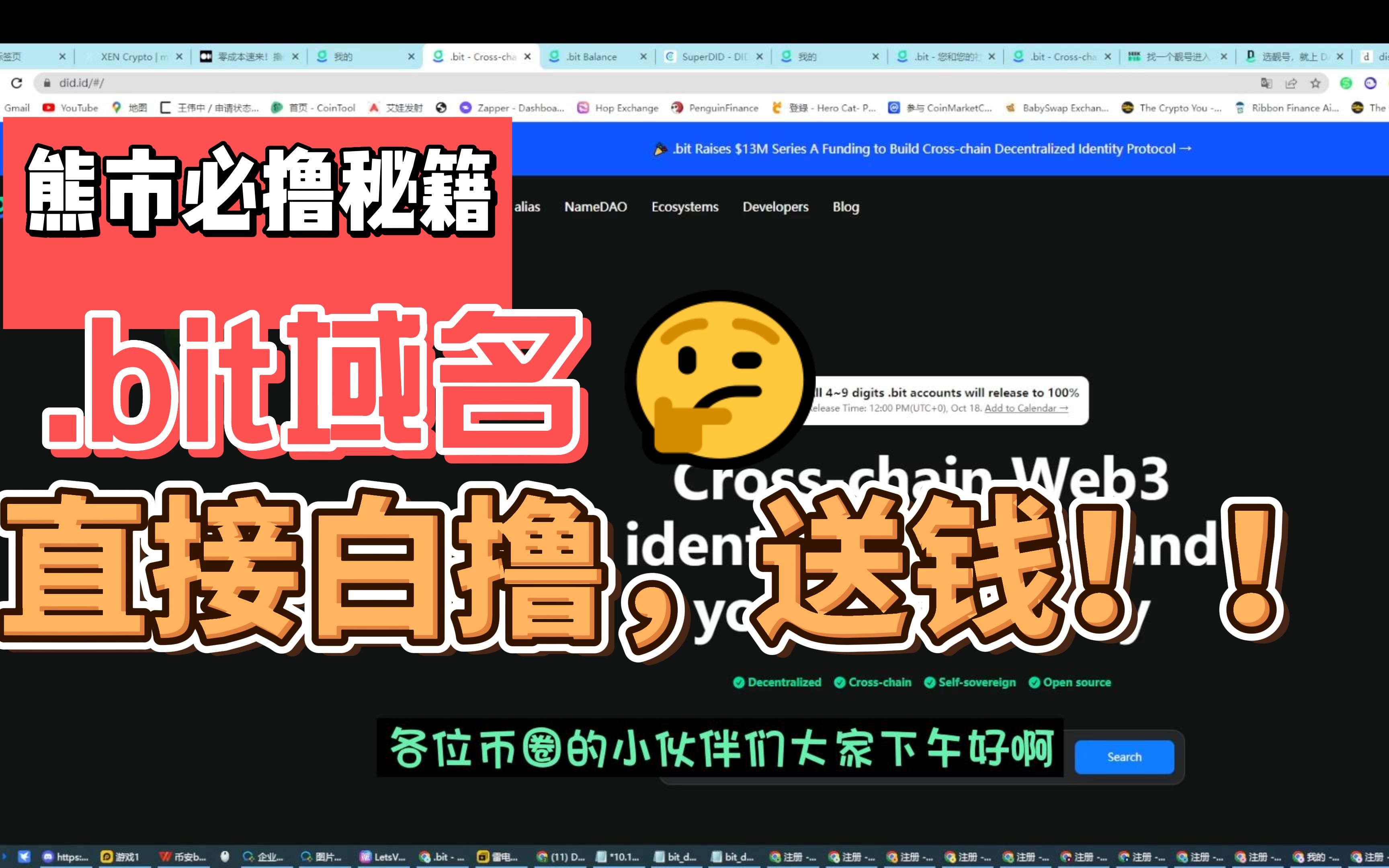WEB3.0域名不要钱？这是真的吗？.bit来给你答案。（切记一定要全数字且填写 - 哔哩哔哩