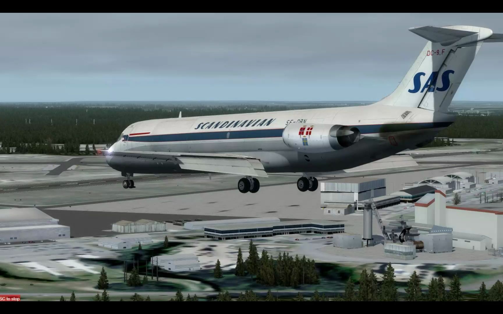 【Prepar3D落地】北欧航空道格拉斯DC-9-30F落地美国佛罗里达州西北区 - 哔哩哔哩