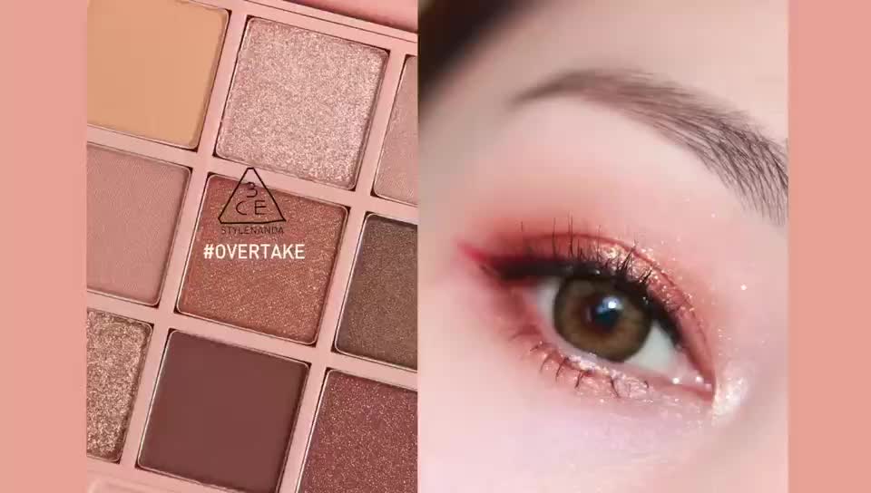 3ce 九色眼影overtake 试色/眼妆画法，让我惊艳的一盘眼影！_哔哩哔哩_bilibili