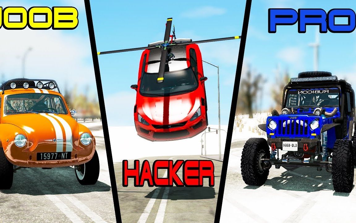 【BeamNG Drive 】 菜鸟vs专业vs黑客#29-WreckStation_哔哩哔哩_bilibili