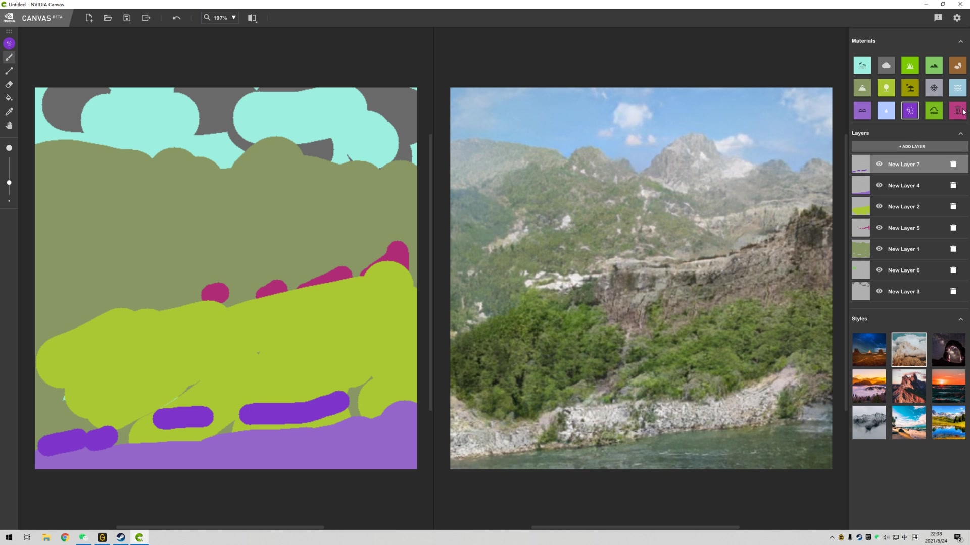 试玩一下NVIDIA Canvas, 人工智能画画_哔哩哔哩_bilibili