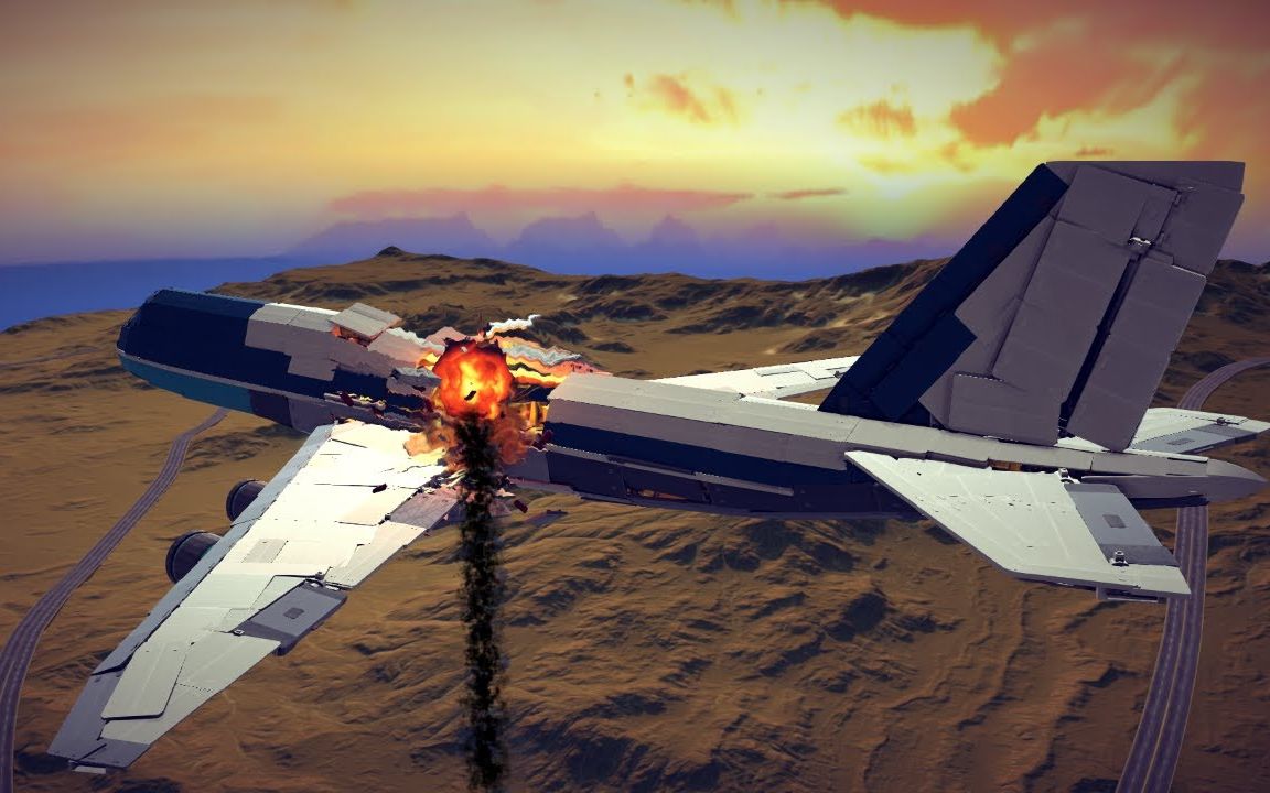 【围观】Besiege-大型飞机被四种不同方式击落！【BigMathis】_哔哩哔哩_bilibili