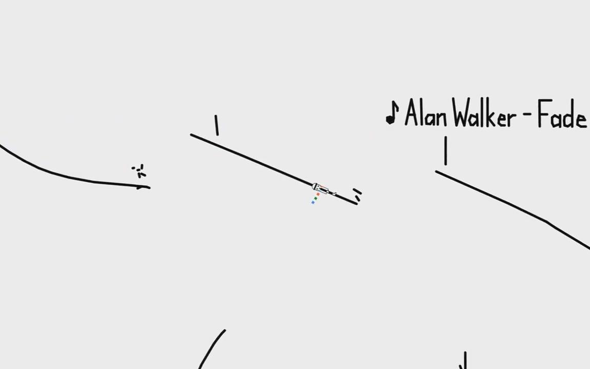 音乐可视化 《Fade》用手绘的Line Rider小人骑着小车在线谱中穿梭的形式表现太可爱_哔哩哔哩_bilibili
